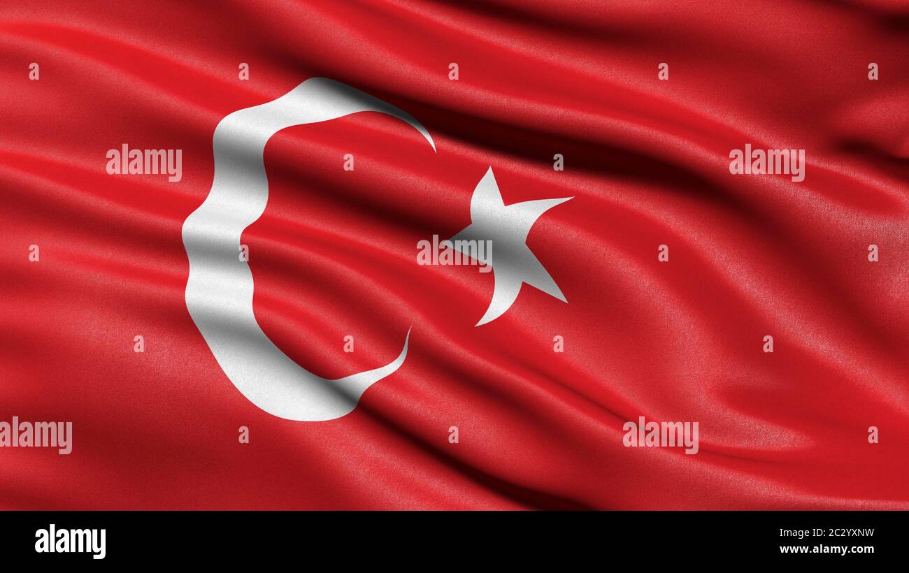 Flag of Turkey, 3-D illustration Stock Photo - Alamy