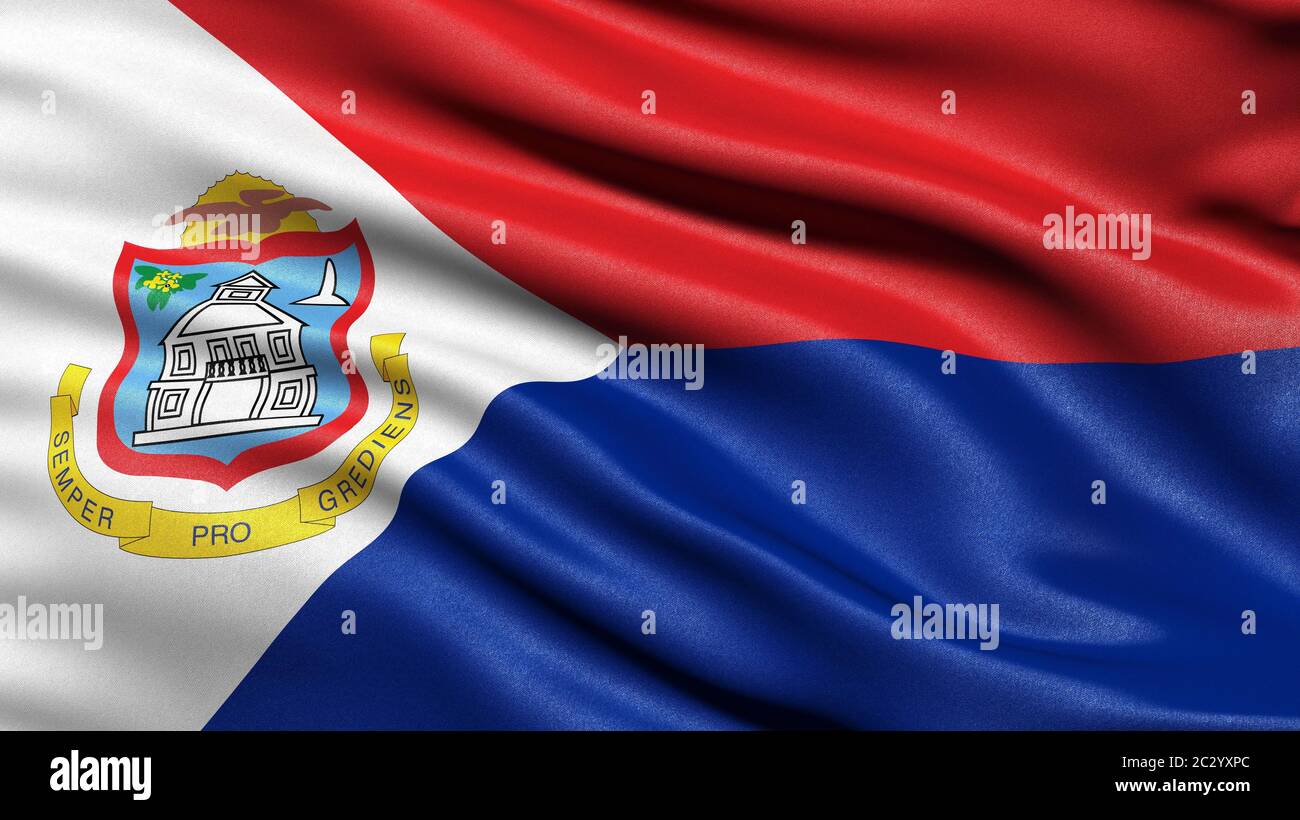 Flag of Sint Maarten, 3-D illustration Stock Photo - Alamy