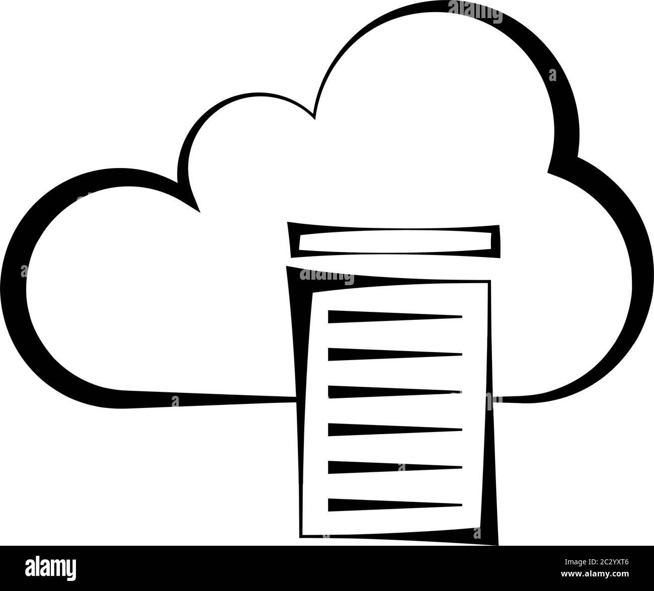 Cloud Print Icon, Cloud Printing Icon Vector Art Illustration Stock ...