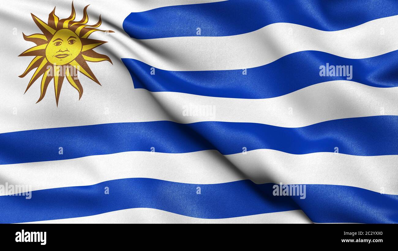 Flag of Uruguay, 3-D illustration Stock Photo - Alamy