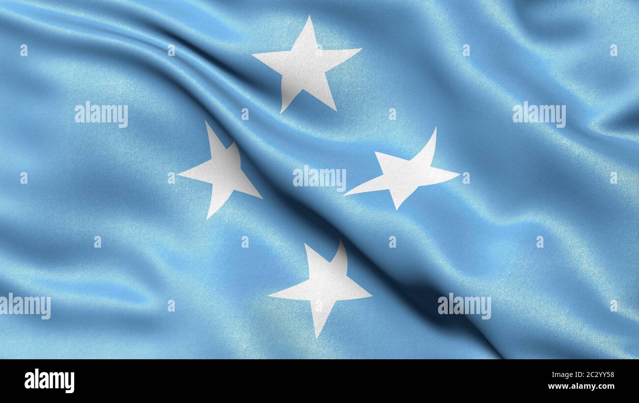 Flag of the Federated States of Micronesia, 3-D illustration Stock ...