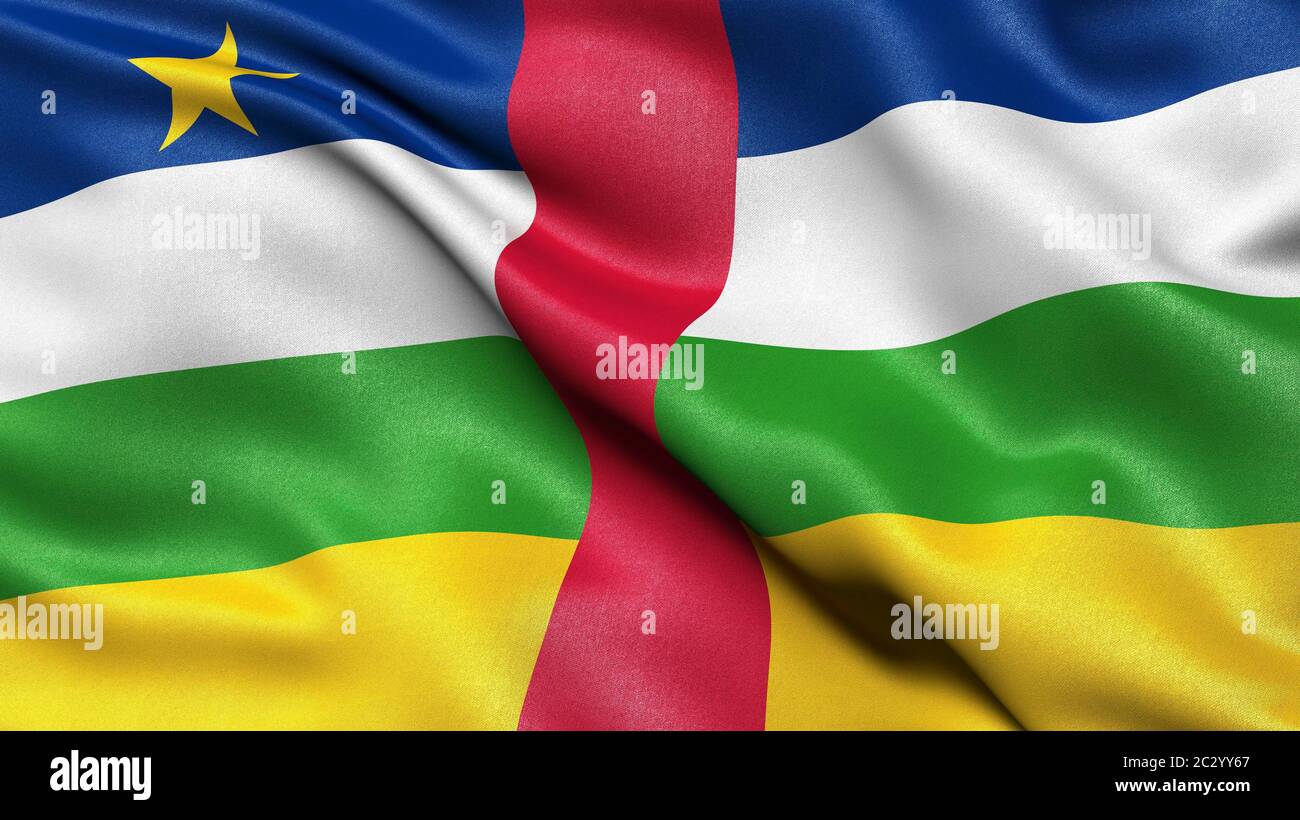 Flag of the Central African Republic, 3-D illustration Stock Photo - Alamy