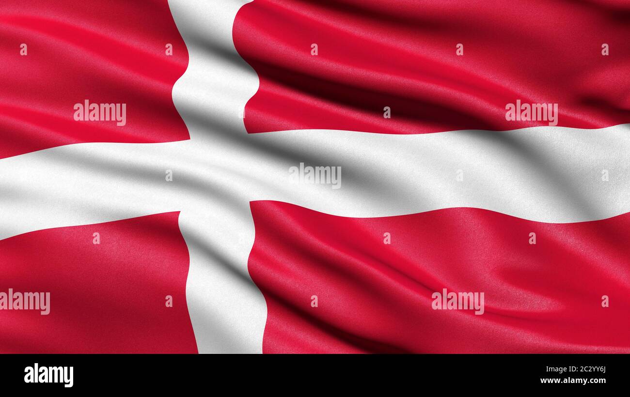 Flag of Denmark, 3-D illustration Stock Photo - Alamy
