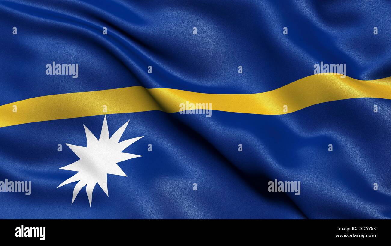 Flag of Nauru, 3-D illustration Stock Photo - Alamy