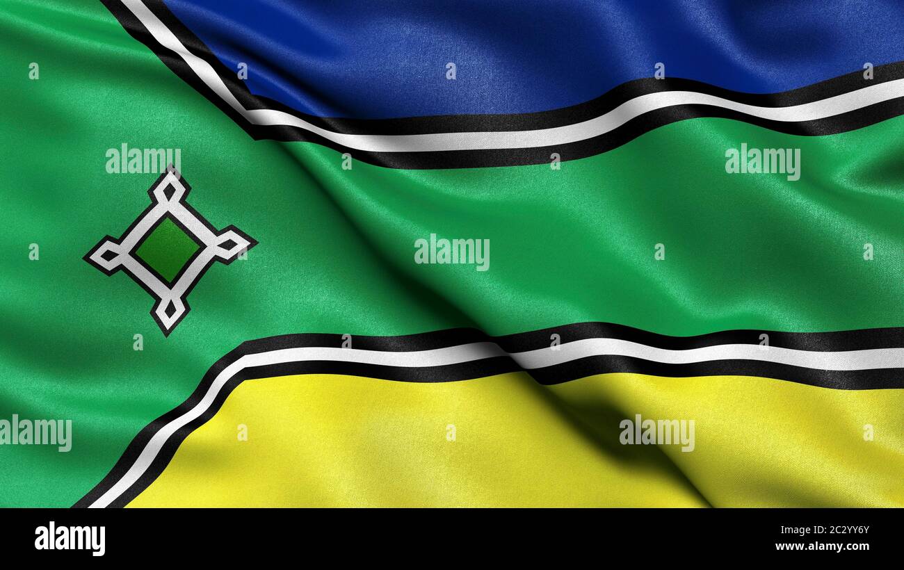 Flag of the state of Amapa, Brazil, South America, 3-D illustration ...