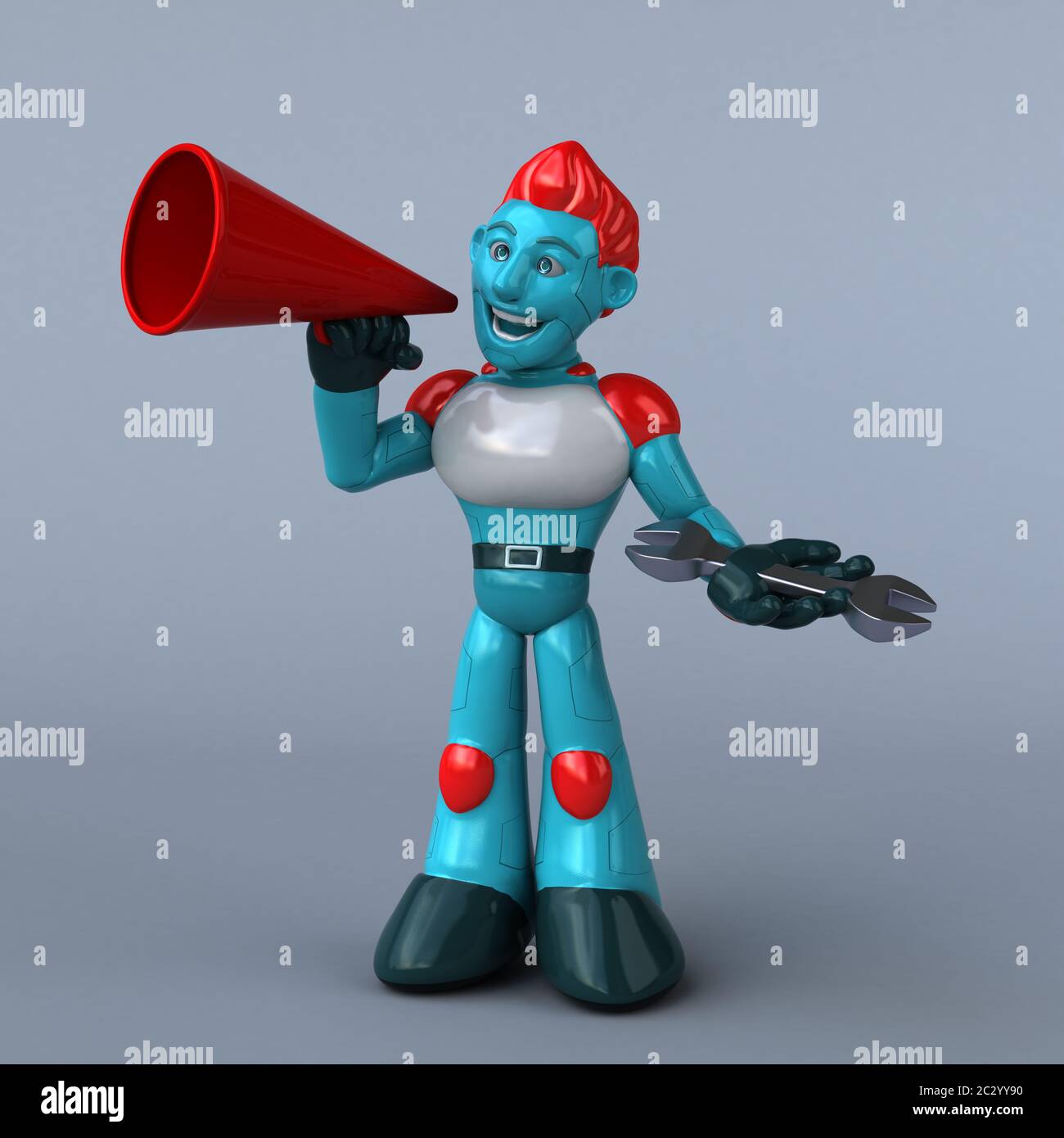 Red Robot - 3D Illustration Stock Photo - Alamy