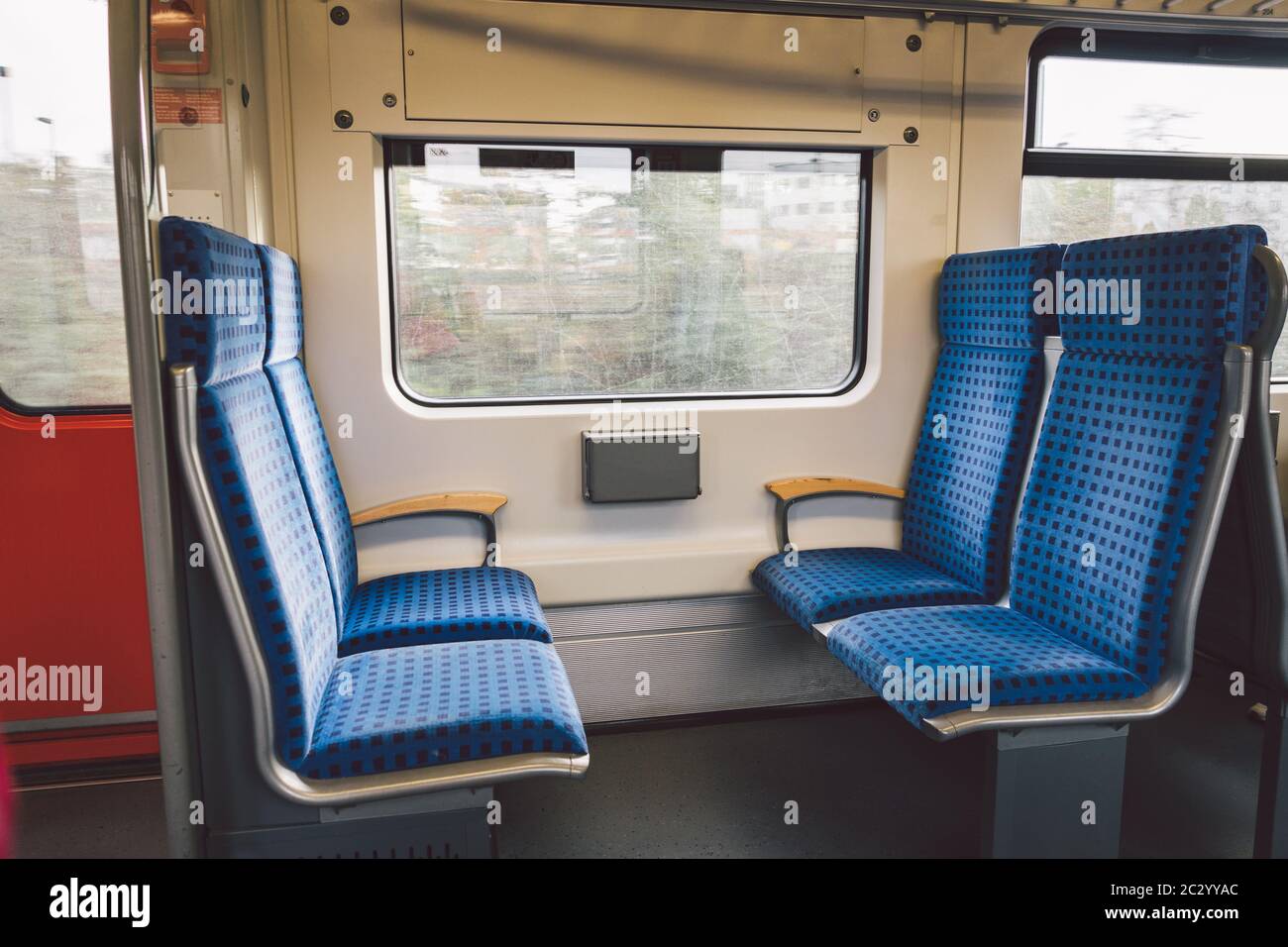 Inside The Wagon Train Germany, Dusseldorf. Empty train interior ...