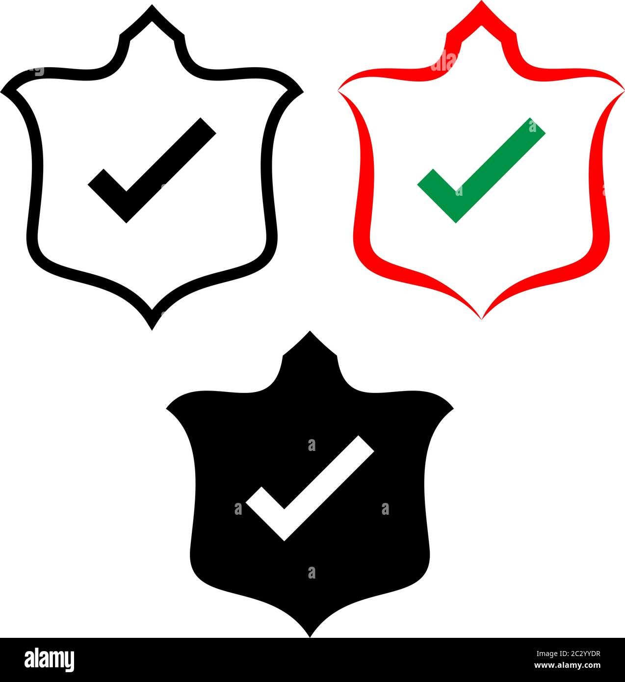 Shield With Check Mark Icon Design Vector Art Illustration Stock Vector ...