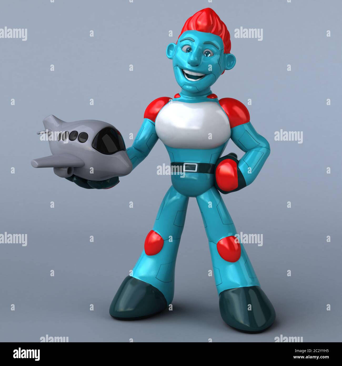 Red Robot - 3D Illustration Stock Photo - Alamy