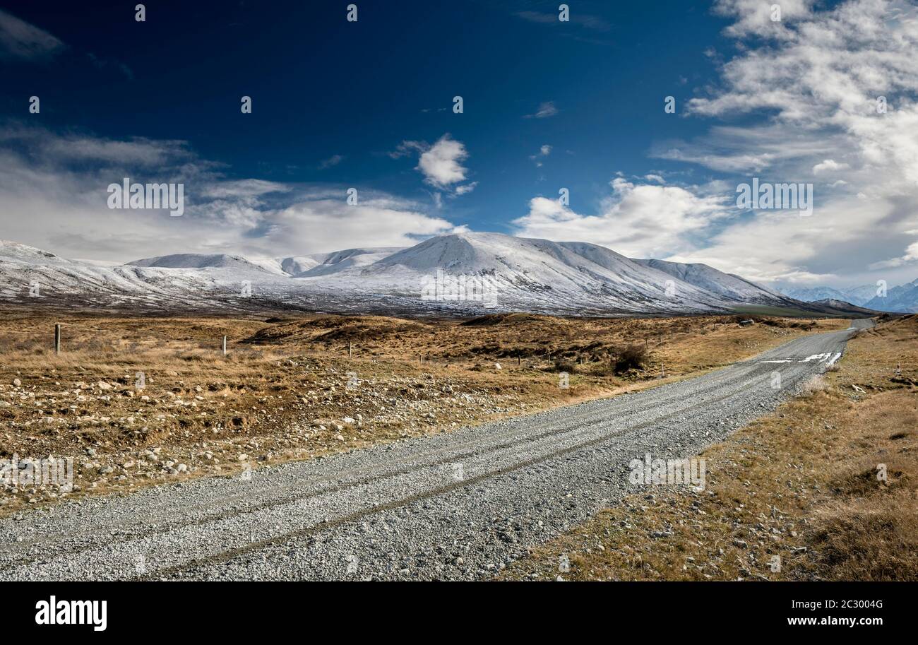 Gravel roads in the Rangitata River Valley, Ashburton Lakes, Ashburton ...
