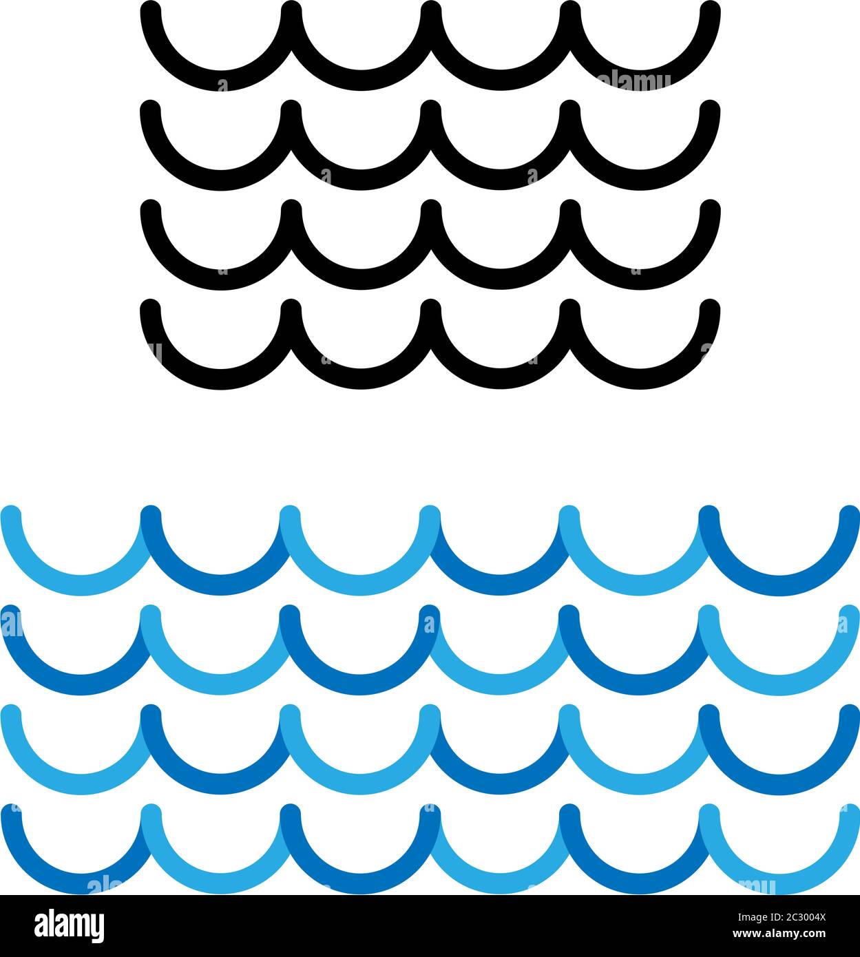 Water Wave Icon, Water Wave Sign Vector Art Illustration Stock Vector ...