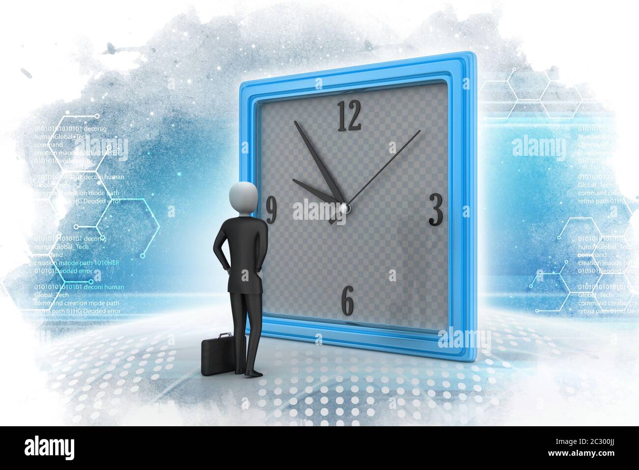 3d man watching clock hi-res stock photography and images - Alamy