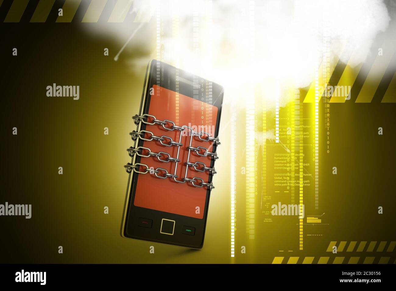 Smart phone with protection in color background Stock Photo - Alamy
