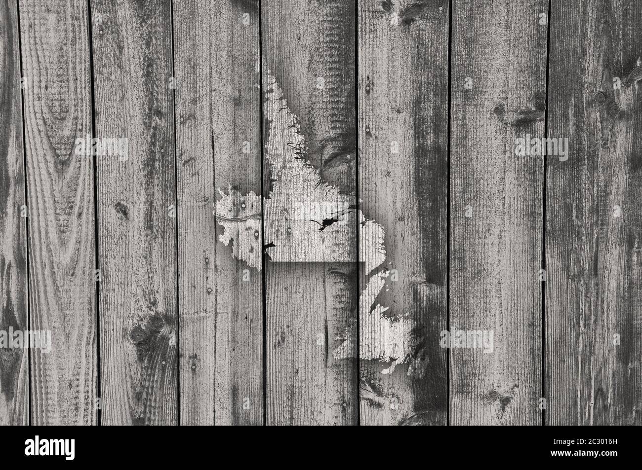 Map of Newfoundland and Labrador on weathered wood Stock Photo - Alamy