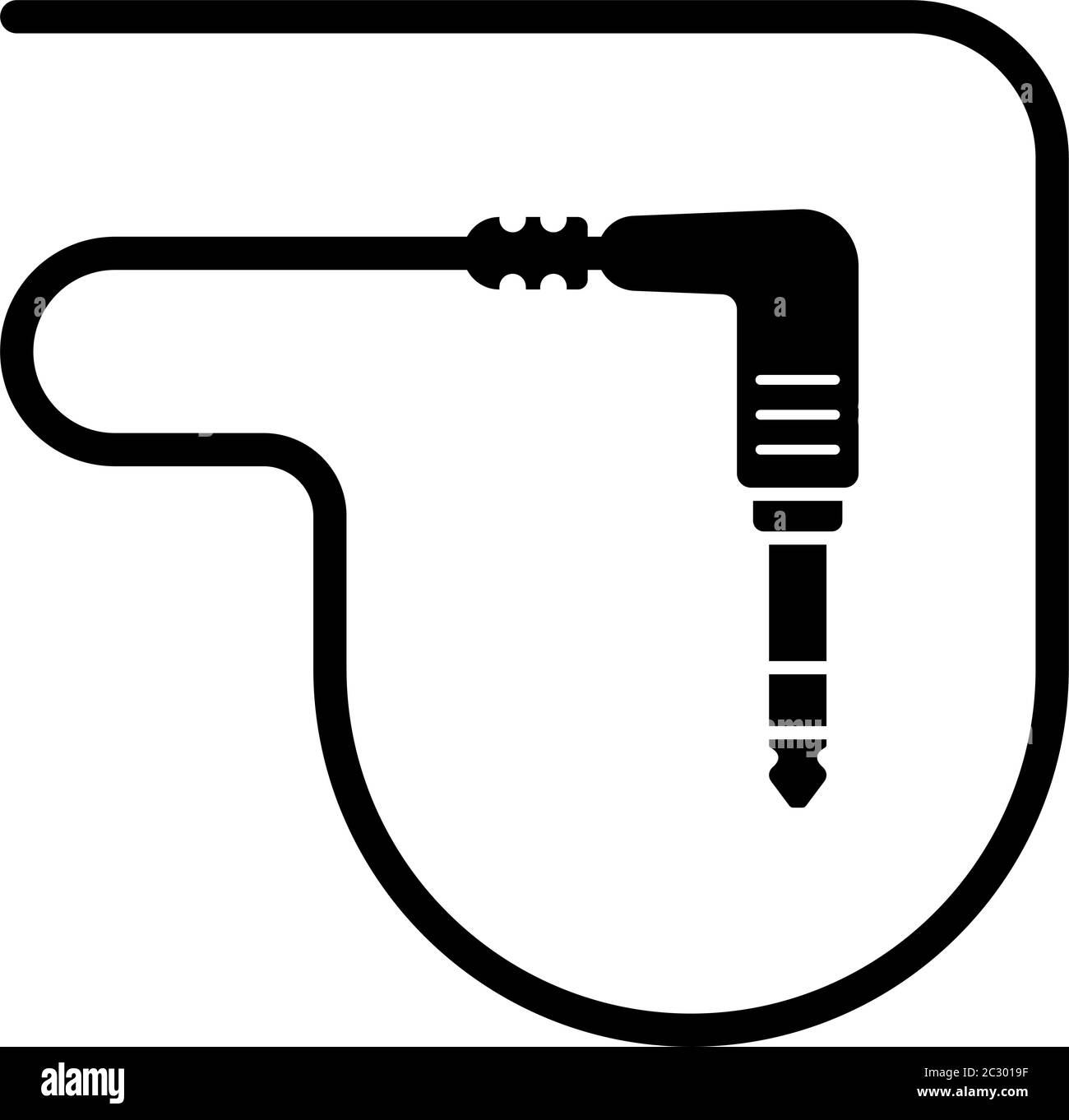 Audio Cable Icon, Plug Wire Vector Art Illustration Stock Vector Image ...