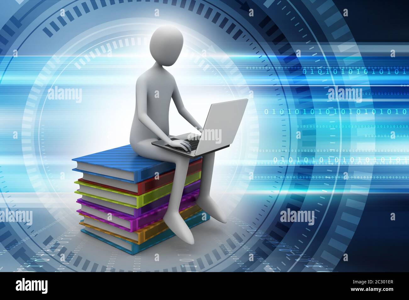 Cartoon man using computer in hi-res stock photography and images - Alamy