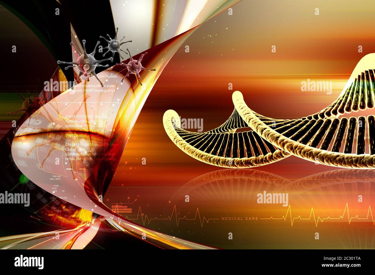 DNA in color background Stock Photo - Alamy