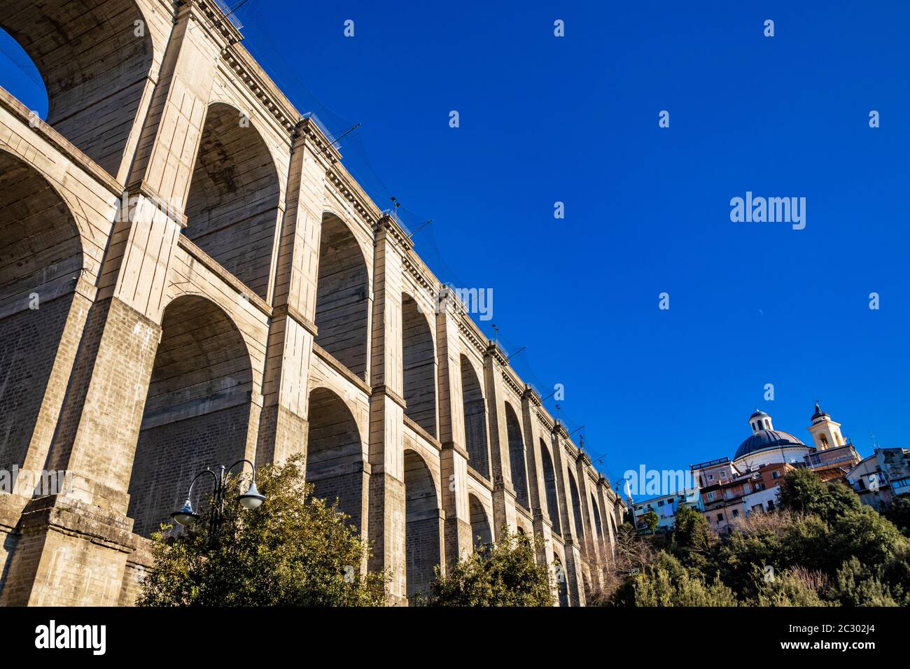 the monumental bridge of Ariccia with the dome of the church of Santa ...