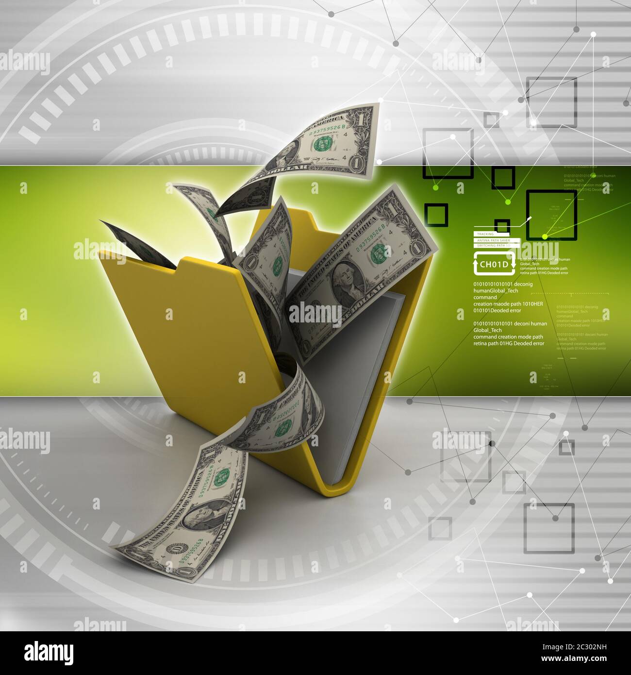 File folder with currency Stock Photo - Alamy