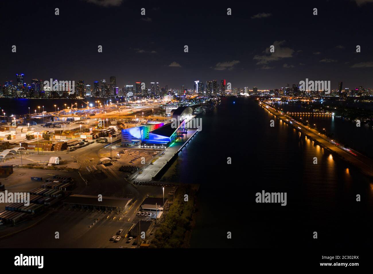 Rainbow pride colors Royal Caribbean cruise ship terminal Port Miami ...