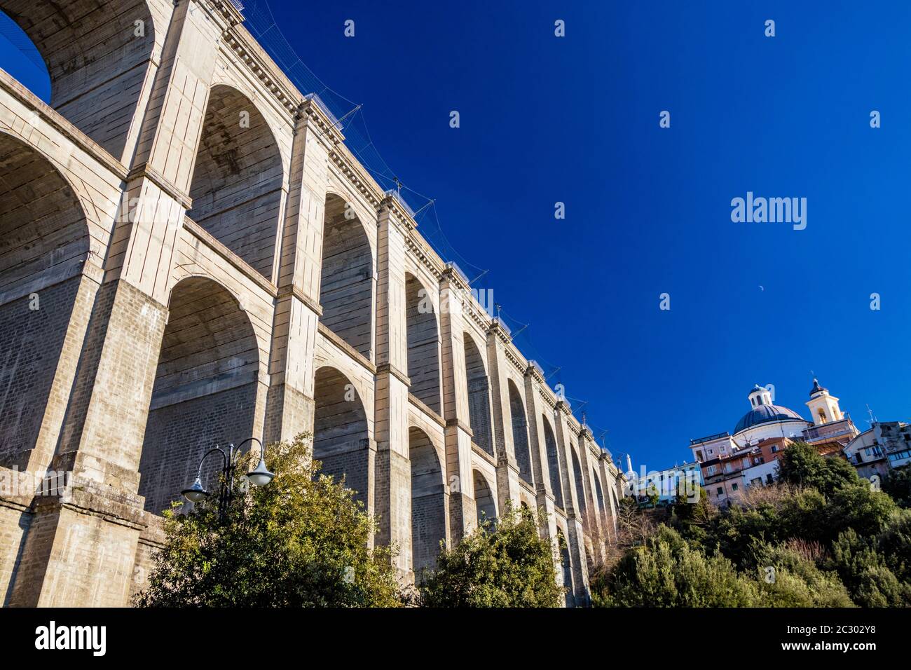 the monumental bridge of Ariccia with the dome of the church of Santa ...