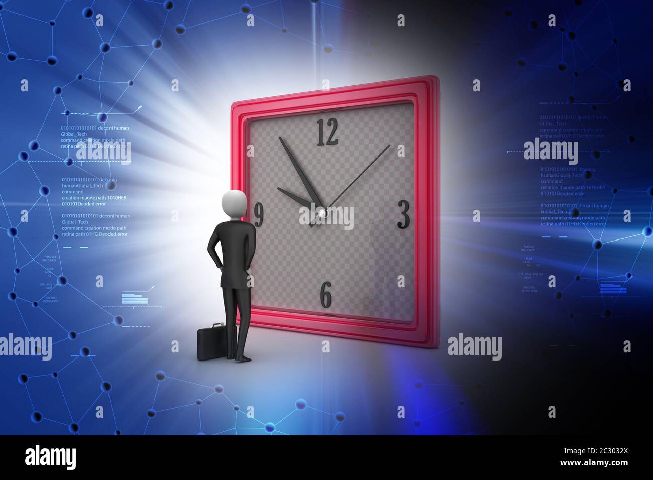 3d man watching clock hi-res stock photography and images - Alamy