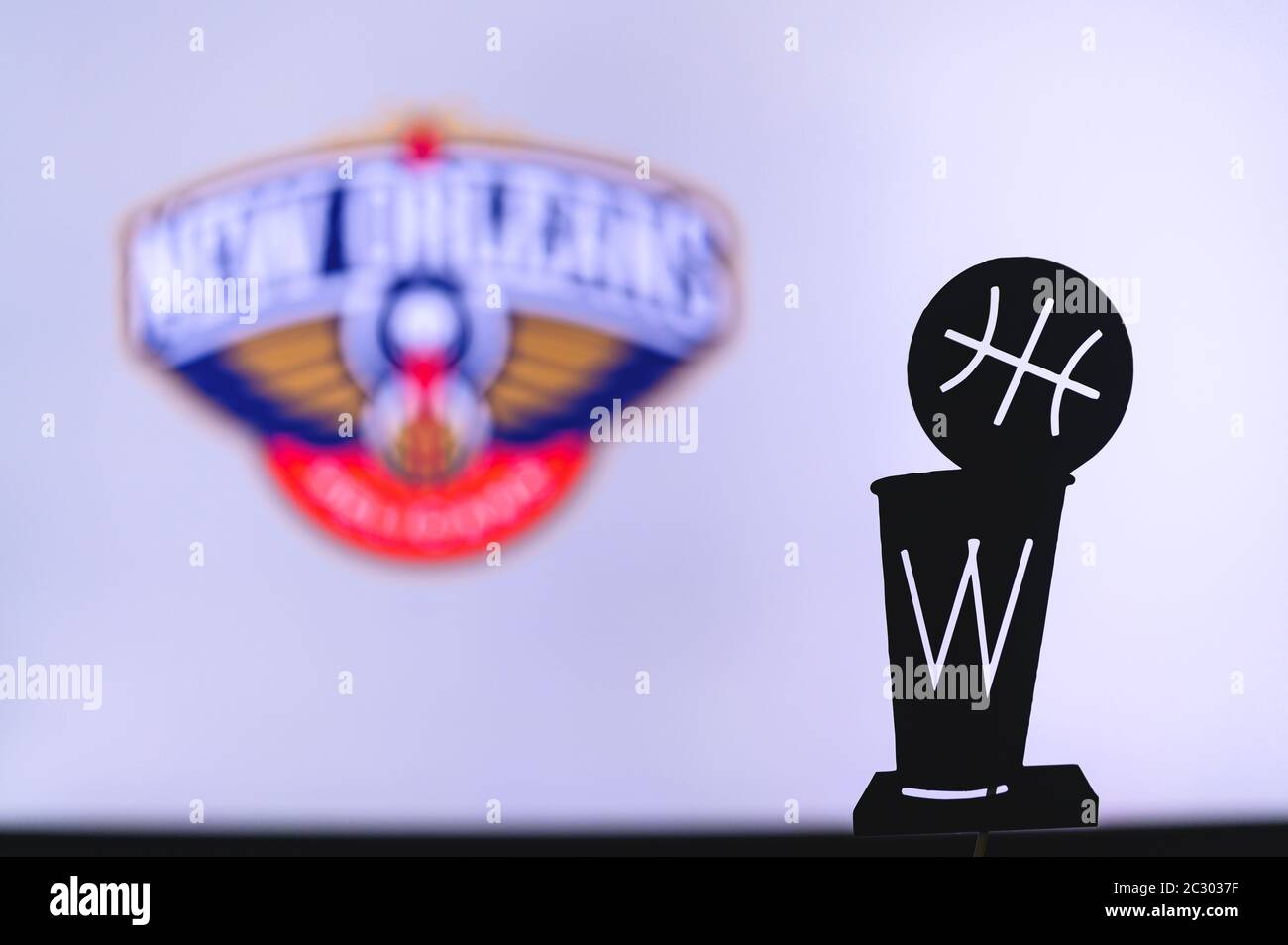 NEW YORK, USA, JUN 18, 2020: New Orleans Pelicans Basketball club on ...