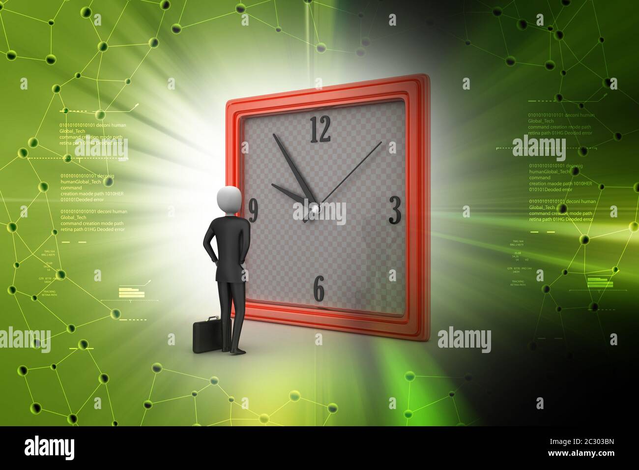 3d man watching clock hi-res stock photography and images - Alamy