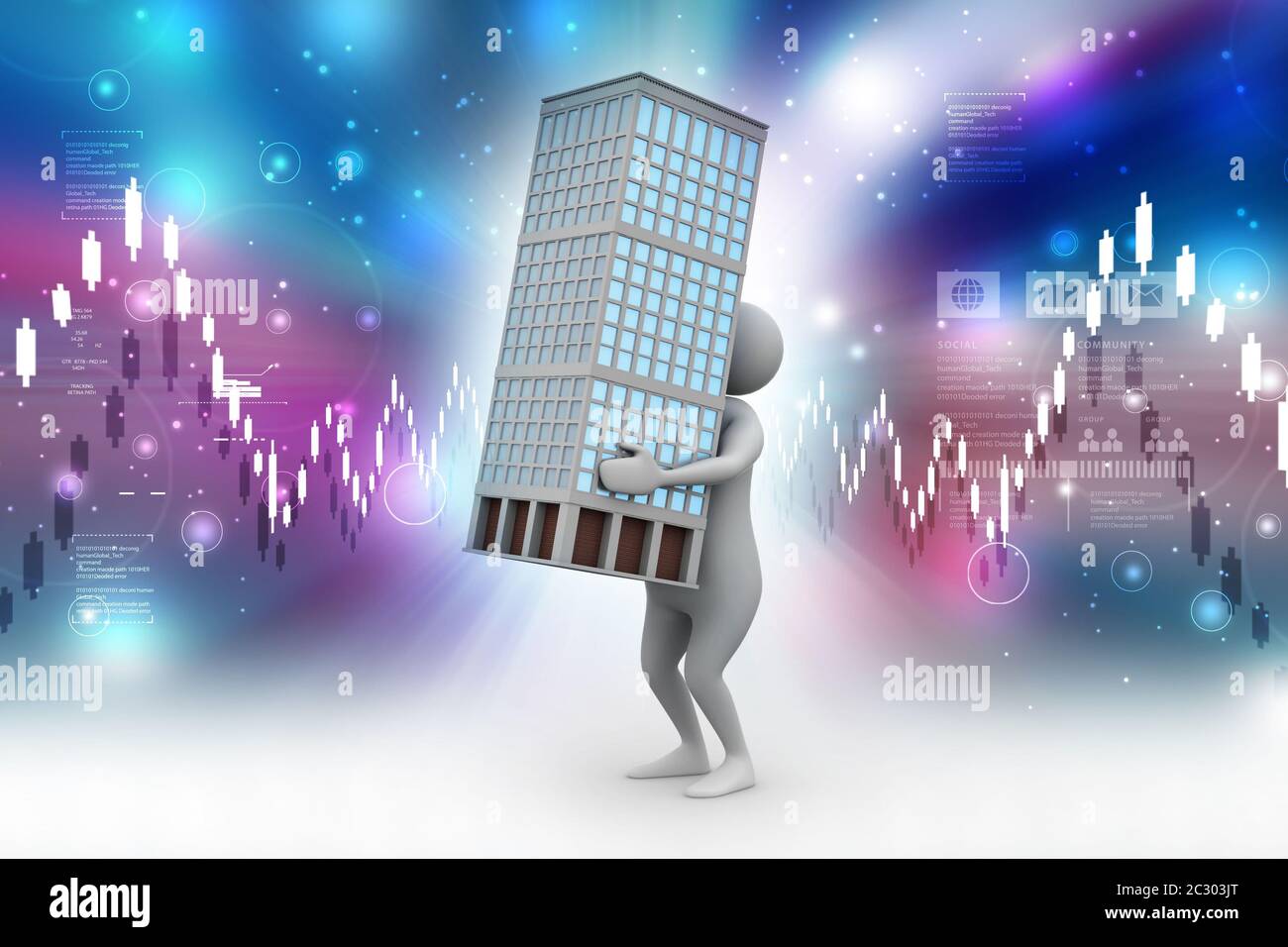 3d man with smart home Stock Photo - Alamy