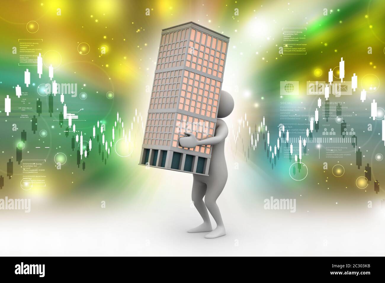 3d man with smart home Stock Photo - Alamy