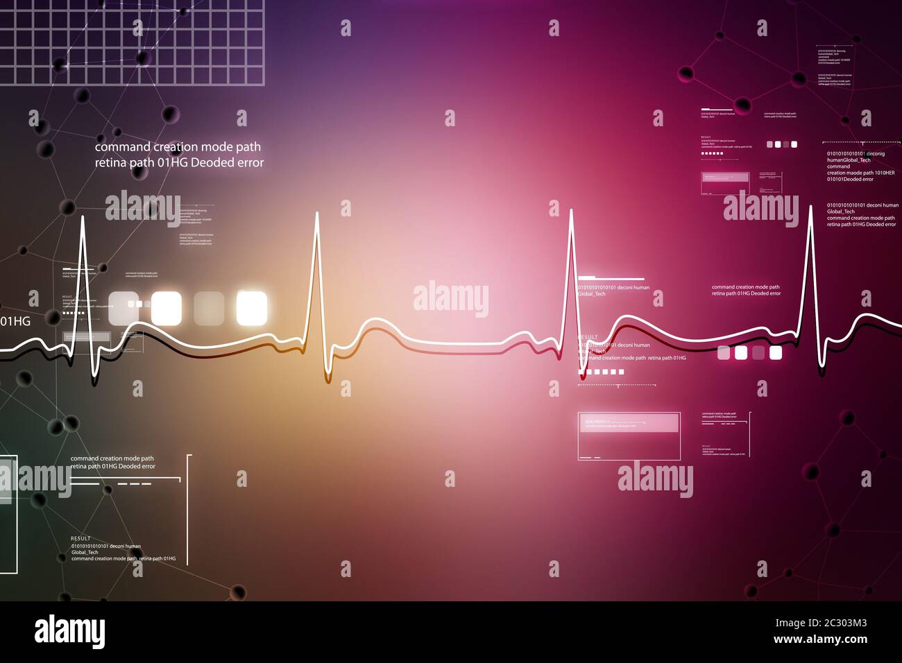 Ecg line in color background Stock Photo - Alamy