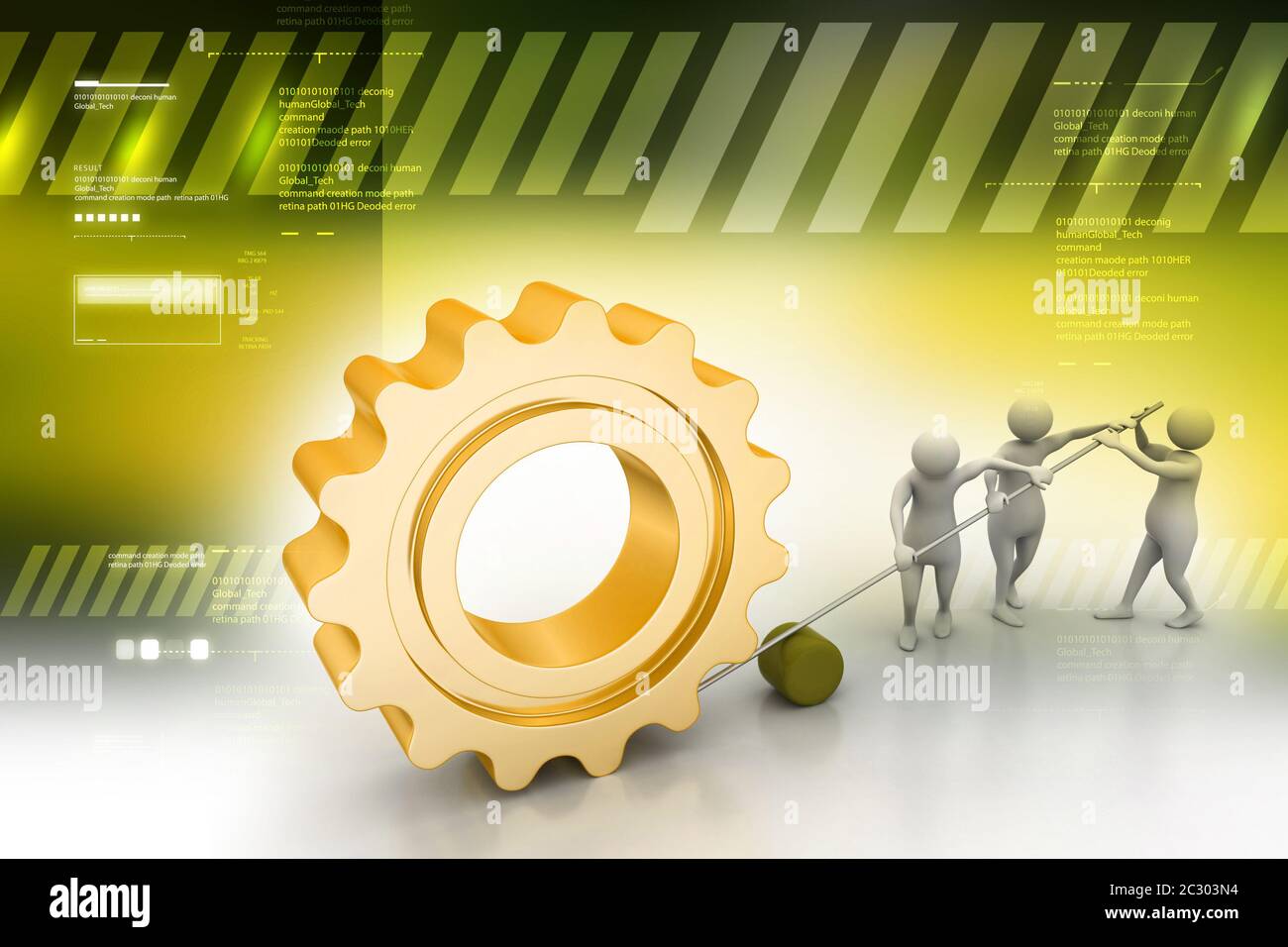 people moving gear in union, symbol of teamwork Stock Photo - Alamy