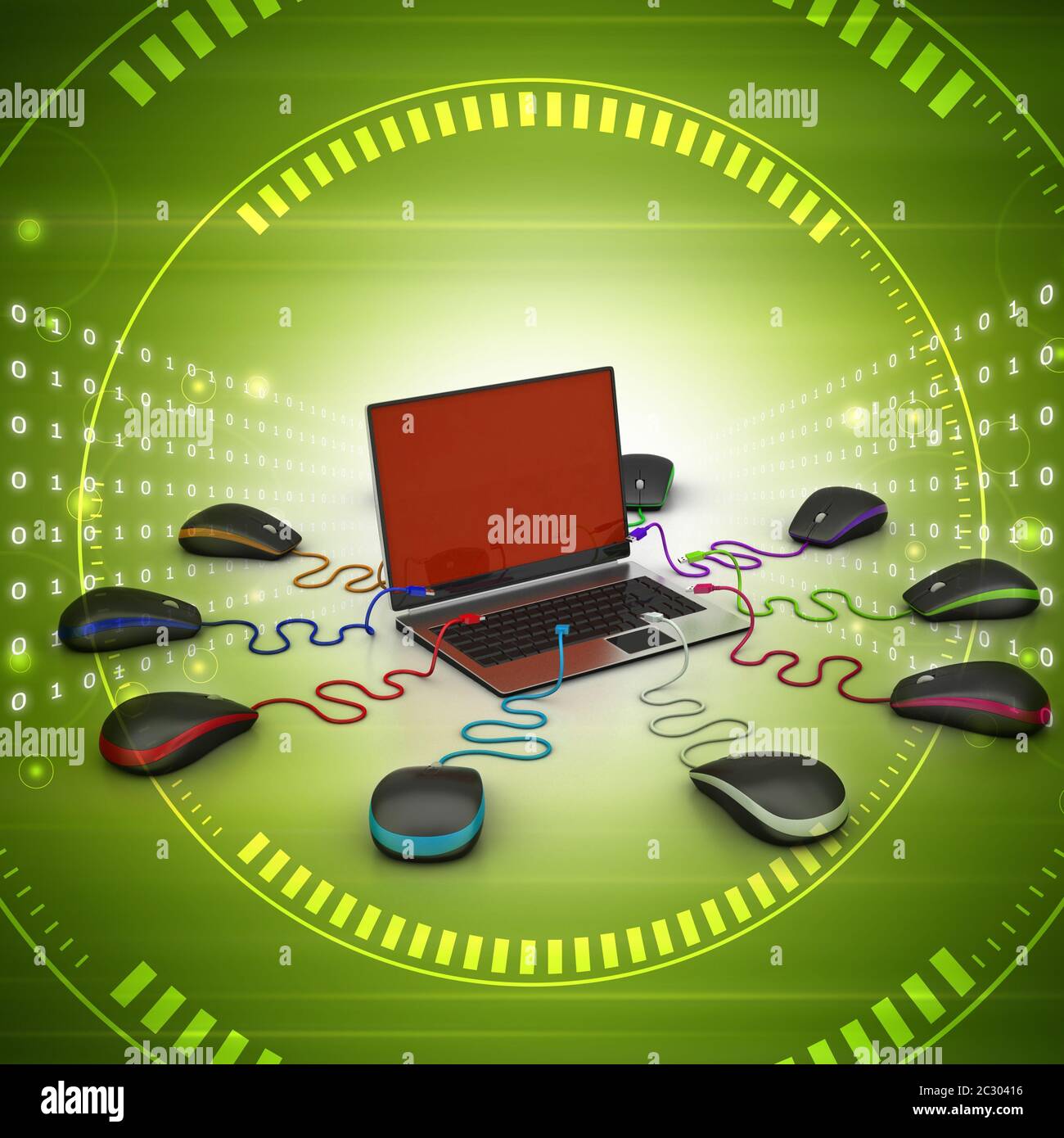 laptop computer around with mouse Stock Photo - Alamy