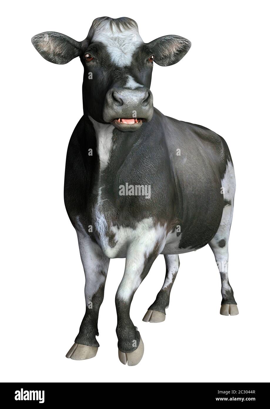 3D rendering of a cow isolated on white background Stock Photo - Alamy