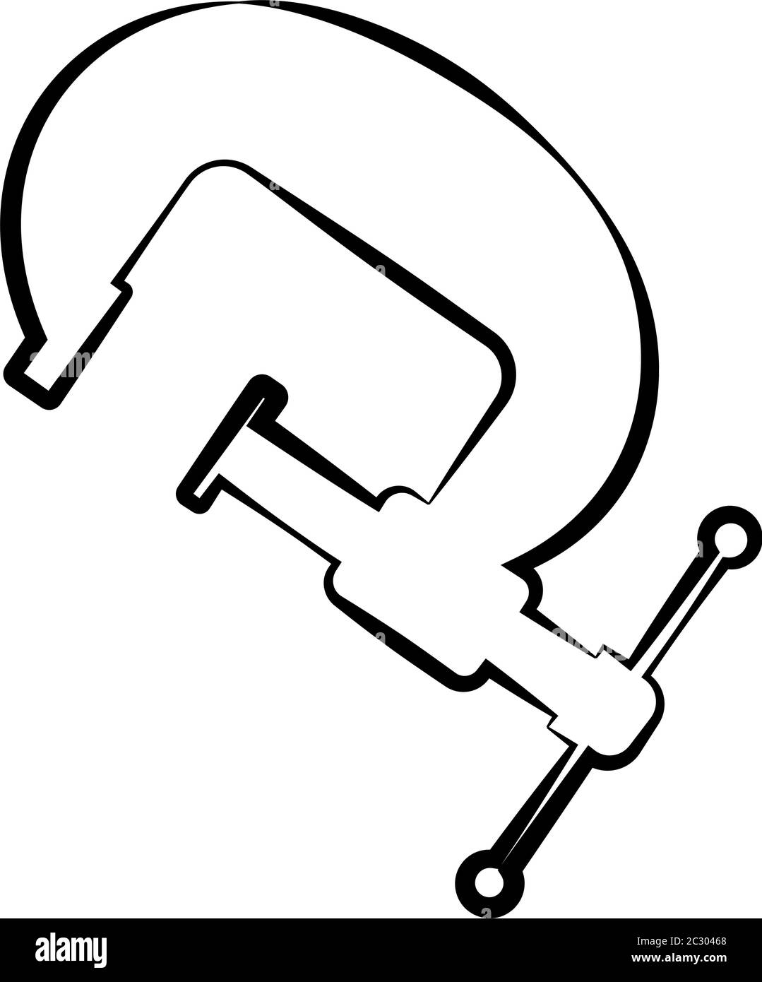 C Clamp Icon, C-Clamp Icon Vector Art Illustration Stock Vector Image ...
