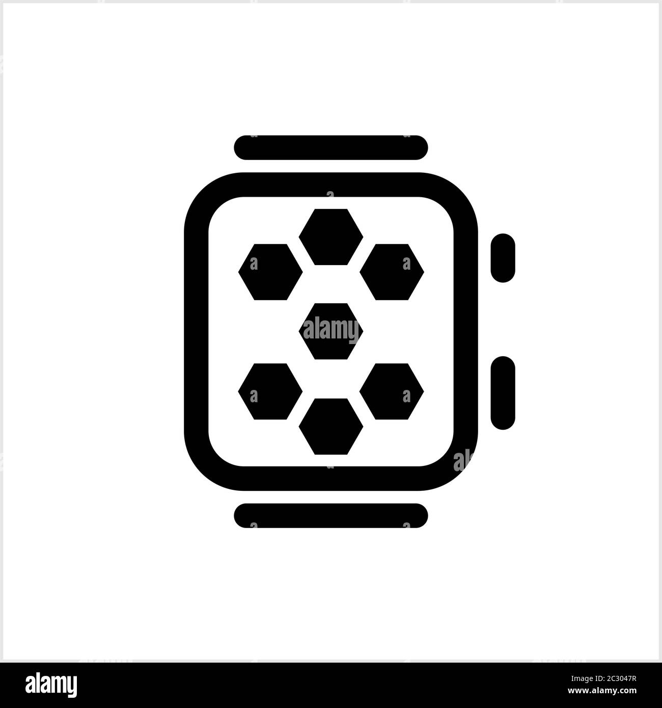 Smartwatch Icon, Smart Watch Vector Art Illustration Stock Vector Image ...