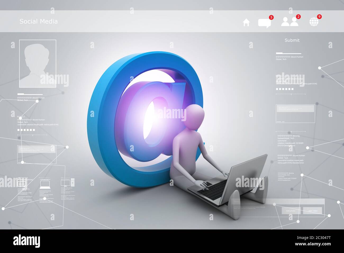3d person e mail symbol Stock Photo - Alamy