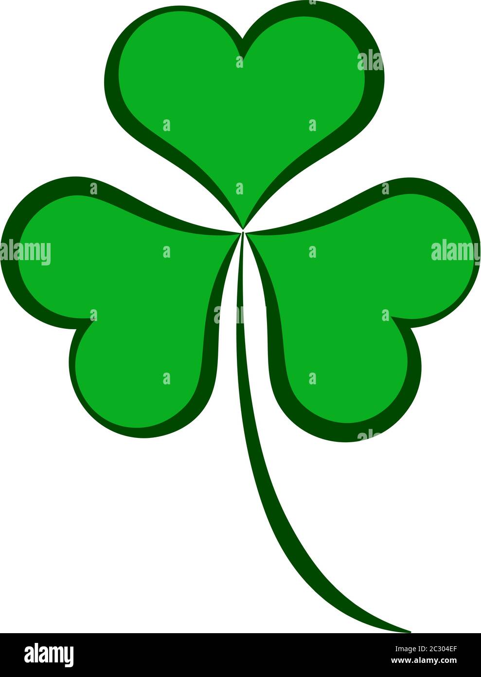 Shamrock Three Leaf Clover Calligraphic Vector Art Illustration Stock ...