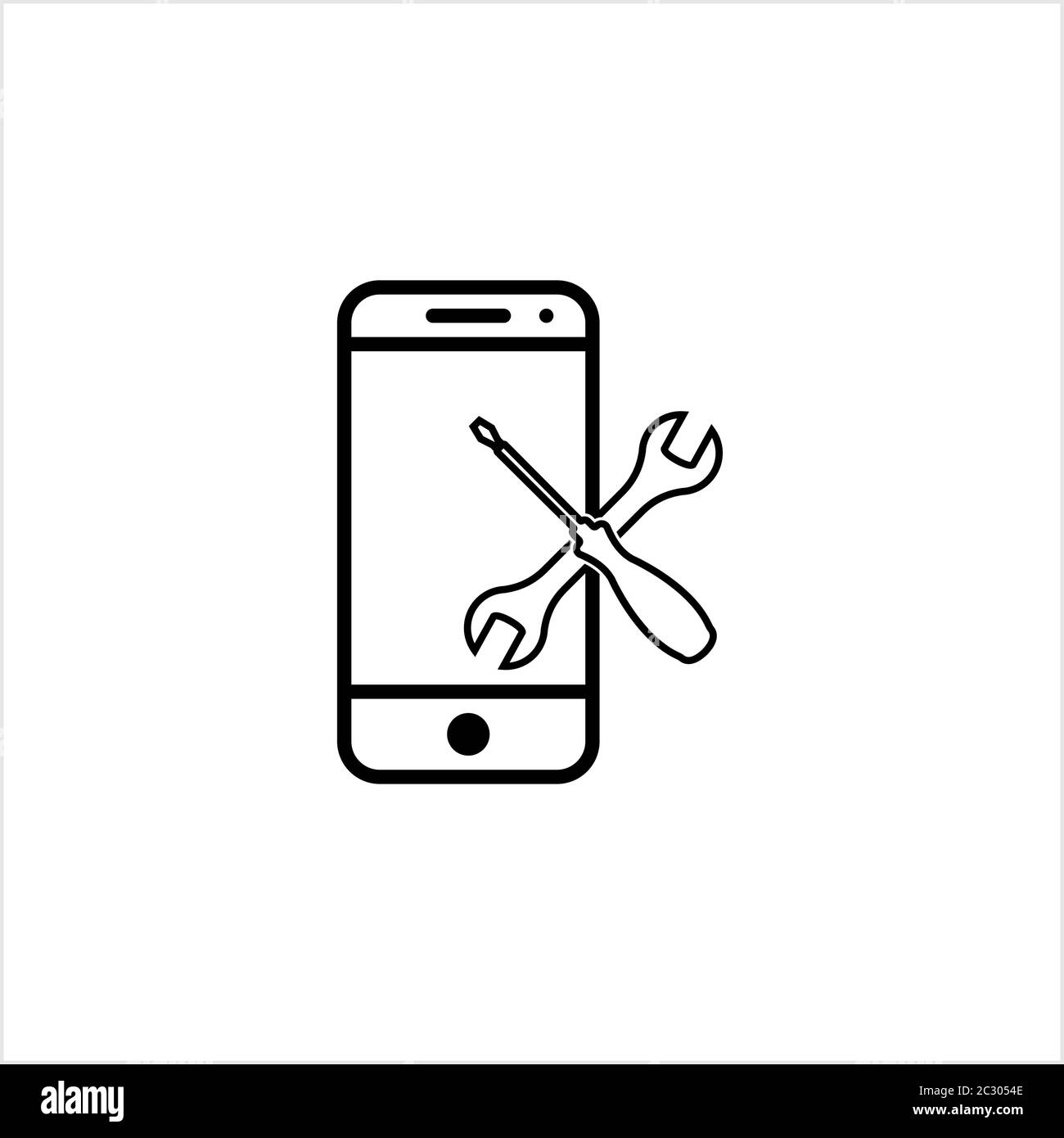 Repair Service Smart Phone Icon Vector Art Illustration Stock Vector ...