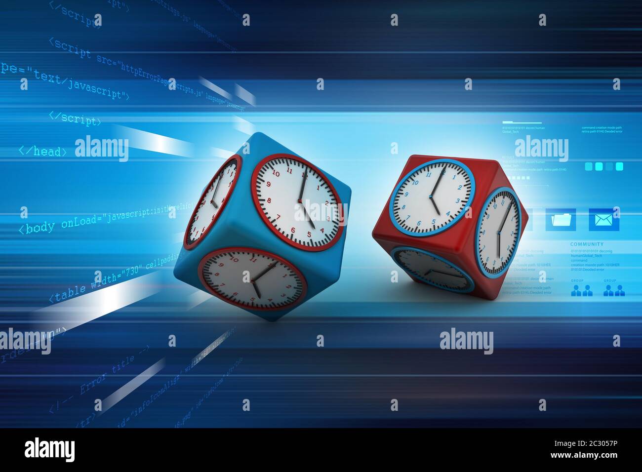 3d watch in cube Stock Photo - Alamy