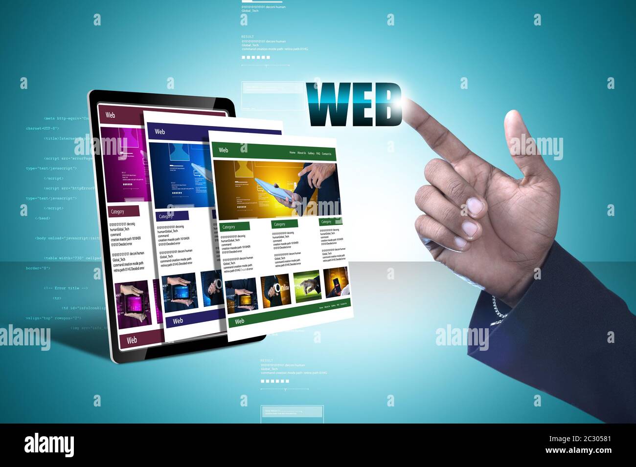 business man showing web page Stock Photo - Alamy