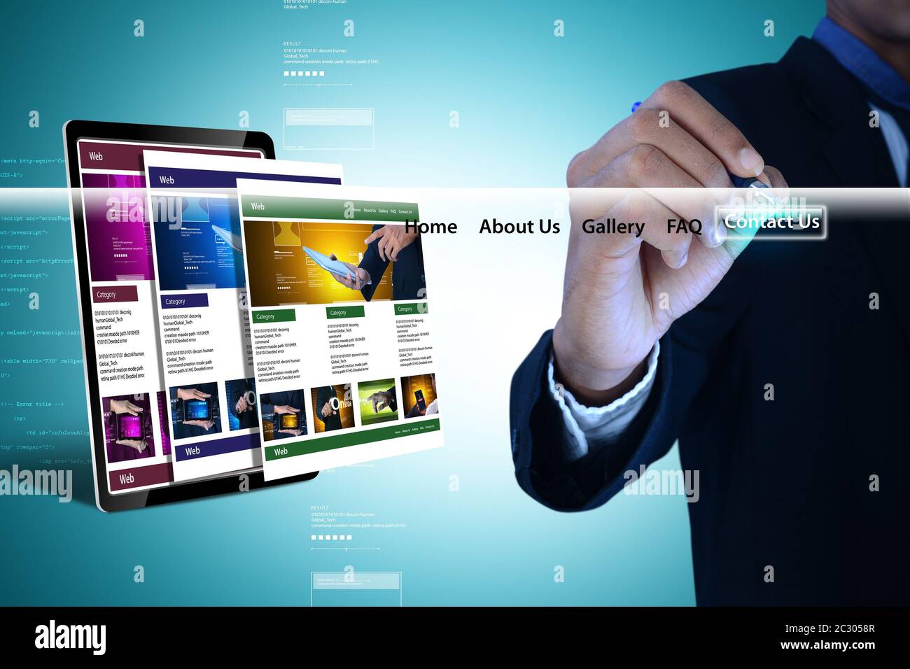 business man showing web page Stock Photo - Alamy