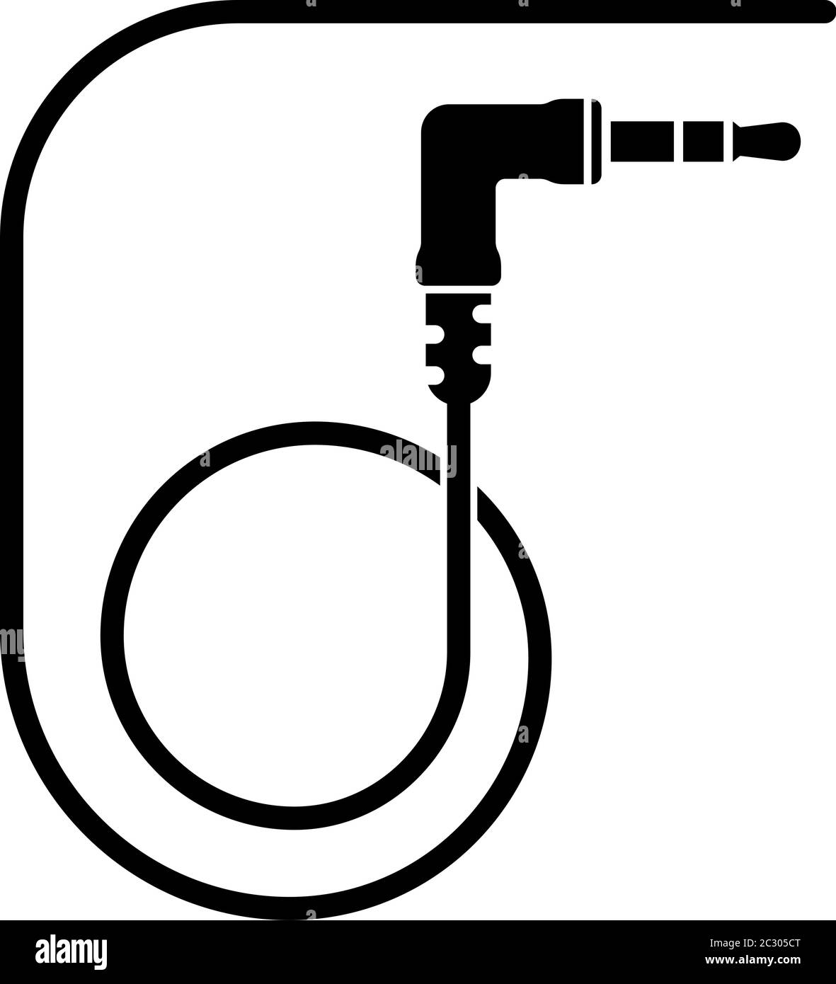 Audio Cable Icon, Plug Wire Vector Art Illustration Stock Vector Image ...