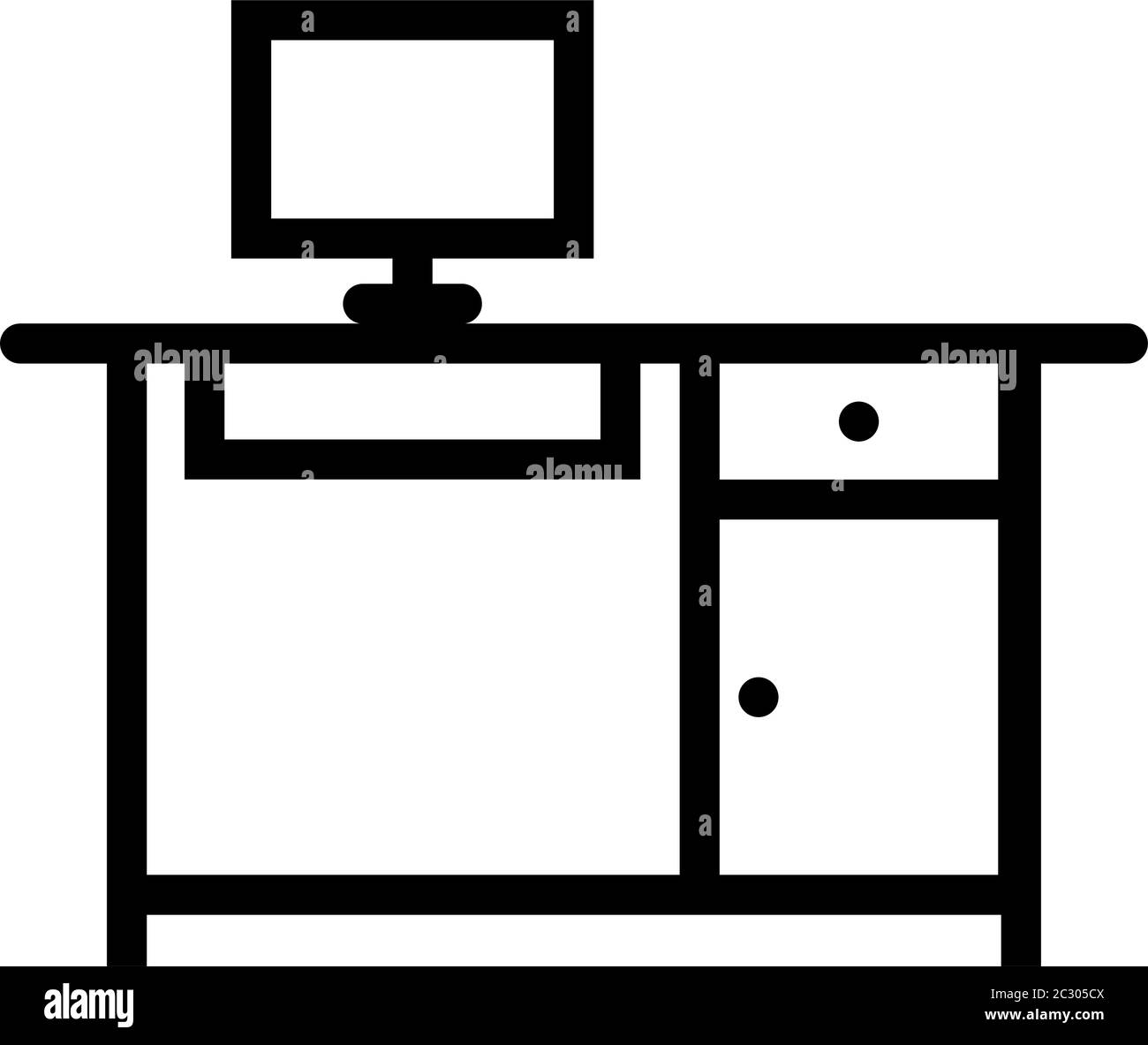 Desk Icon, Desk Vector Art Illustration Stock Vector Image & Art - Alamy