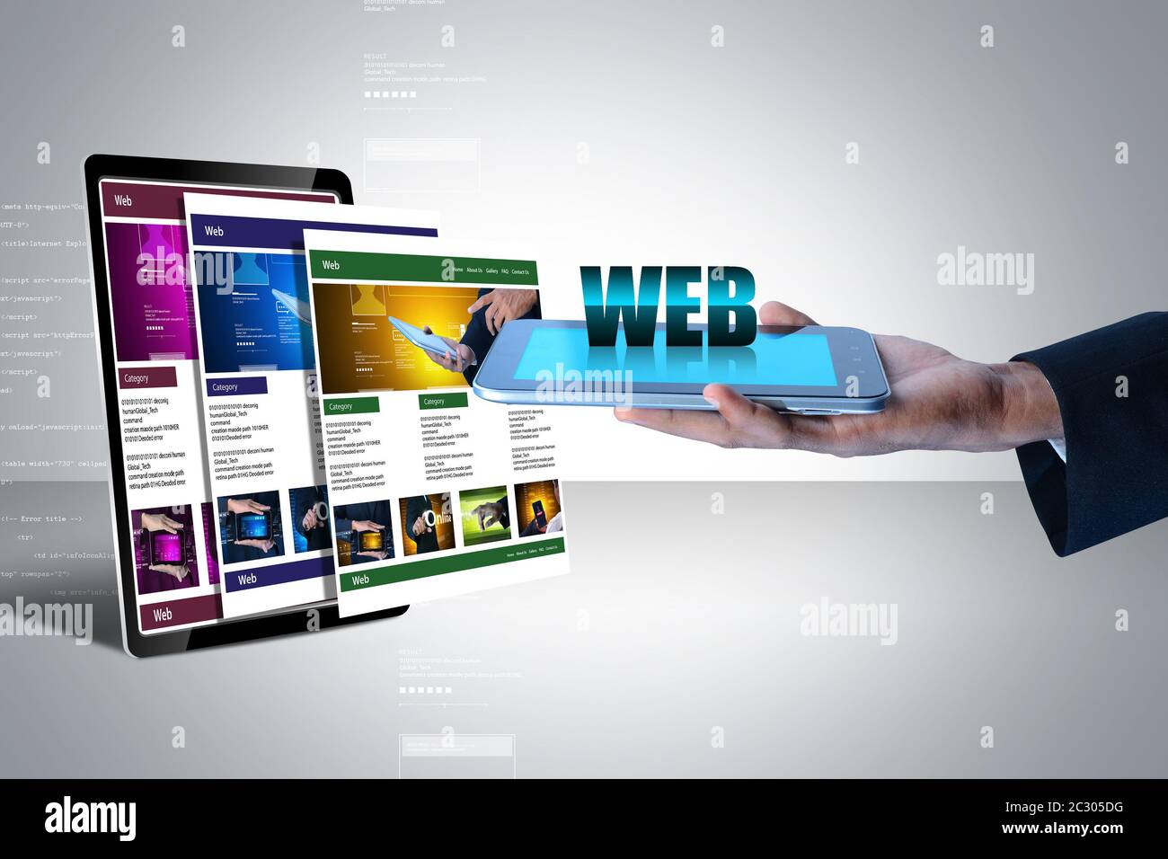 business man showing web page Stock Photo - Alamy
