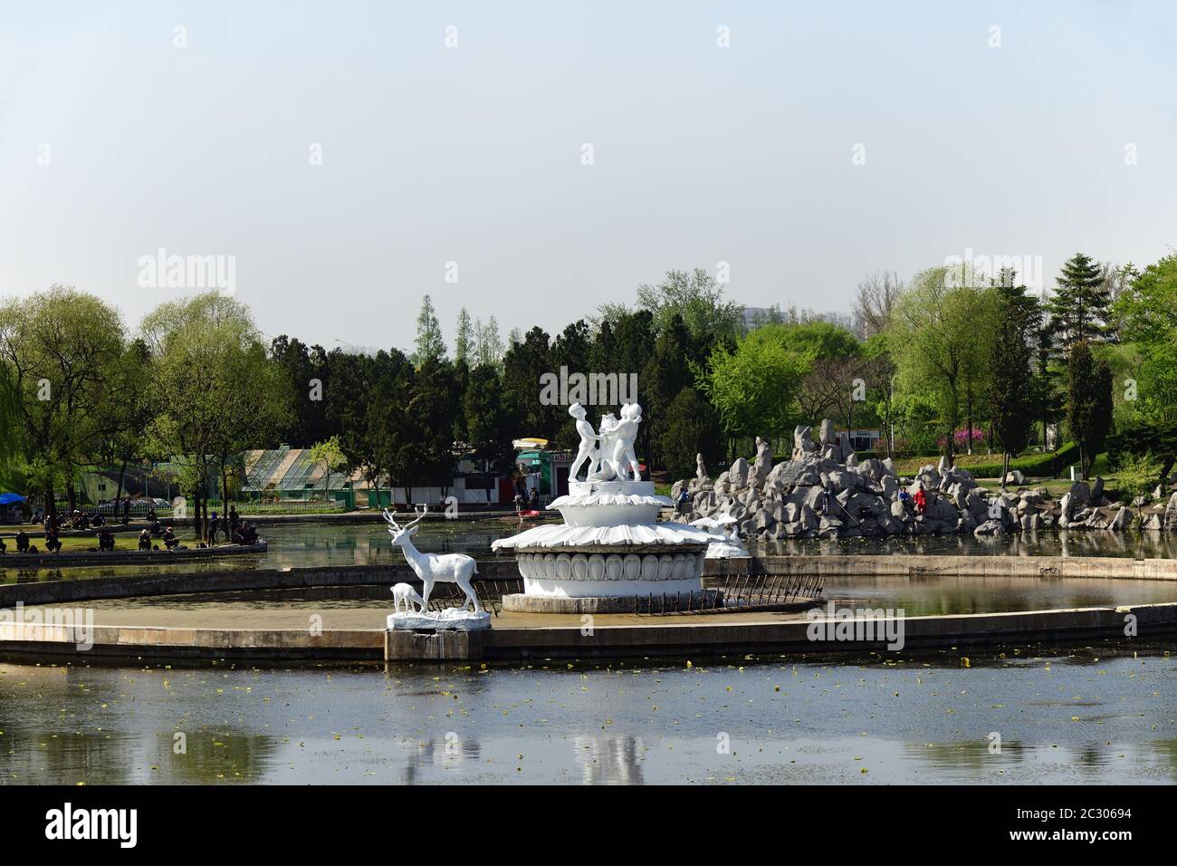 Pyongyang, North Korea - May 2, 2019: View of an Pyongyang outskirts ...