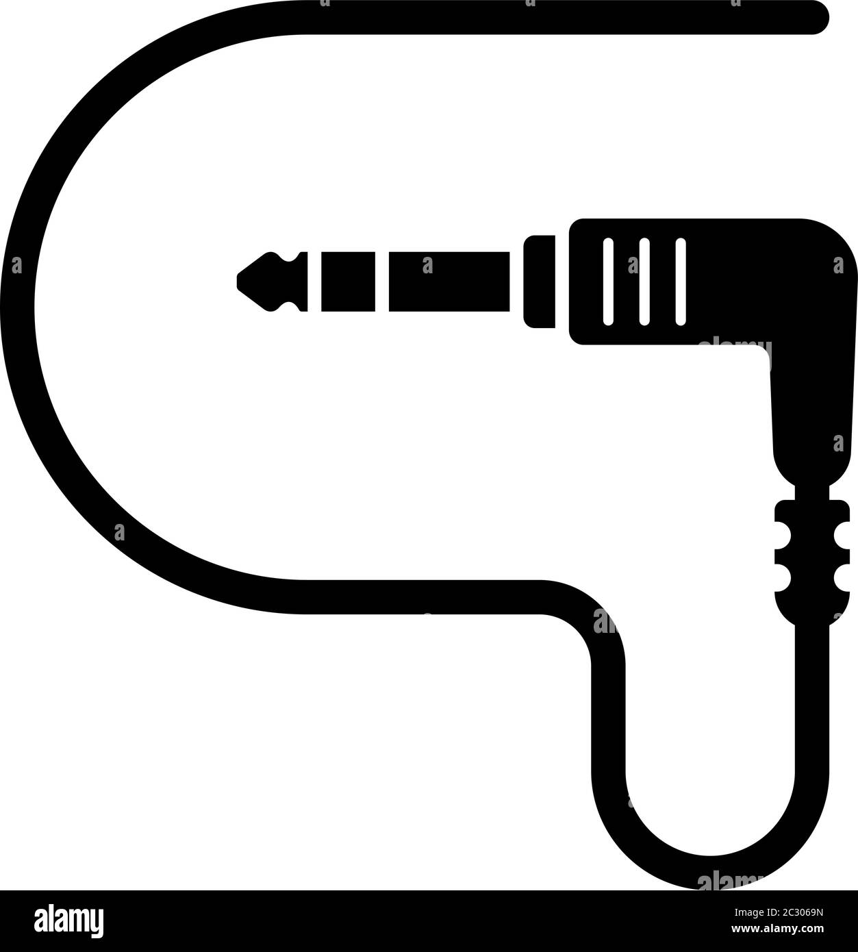 Audio Cable Icon, Plug Wire Vector Art Illustration Stock Vector Image ...