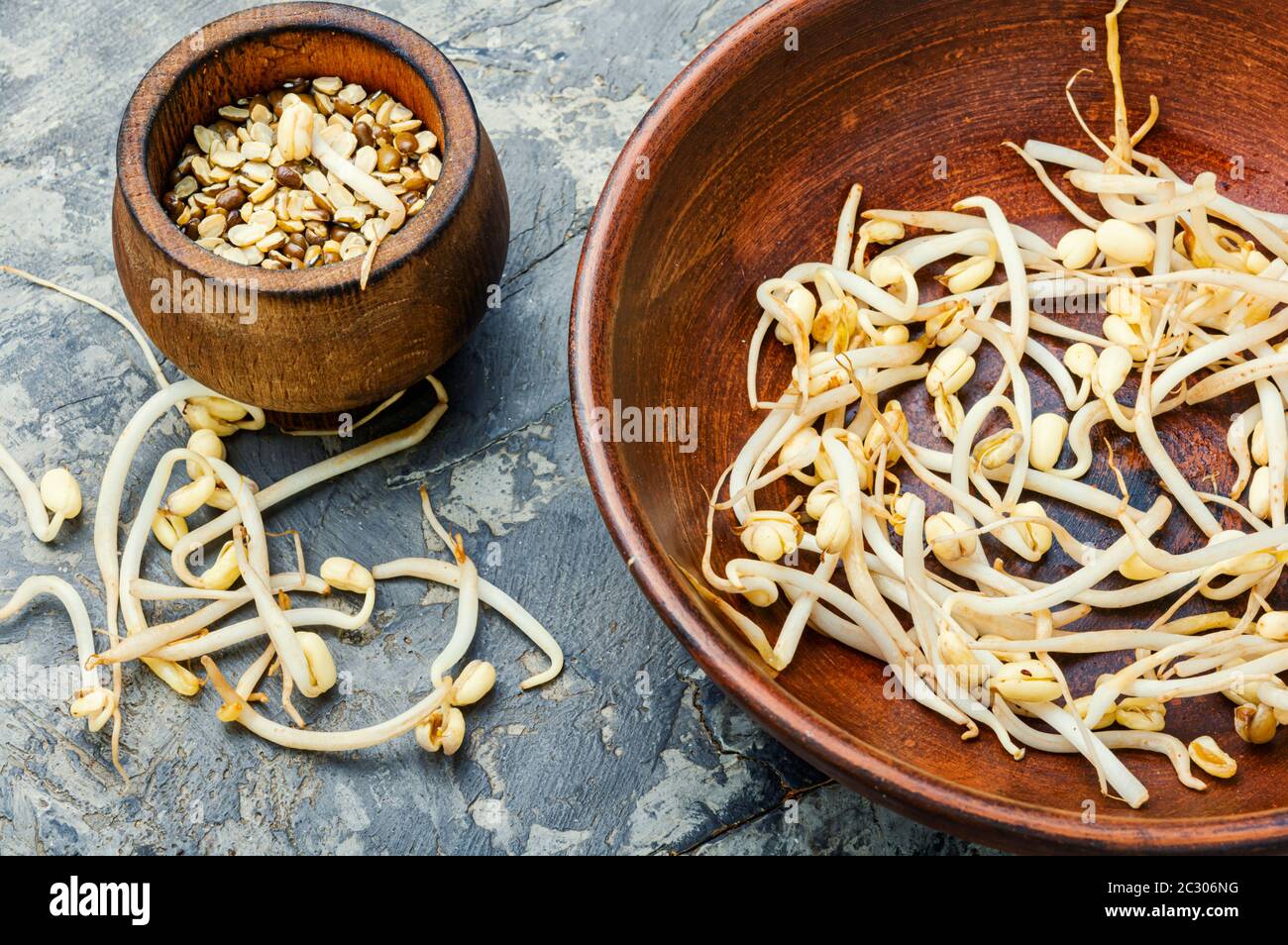 Dry moong dal usal and sprouted green gram spicy usal Stock Photo - Alamy