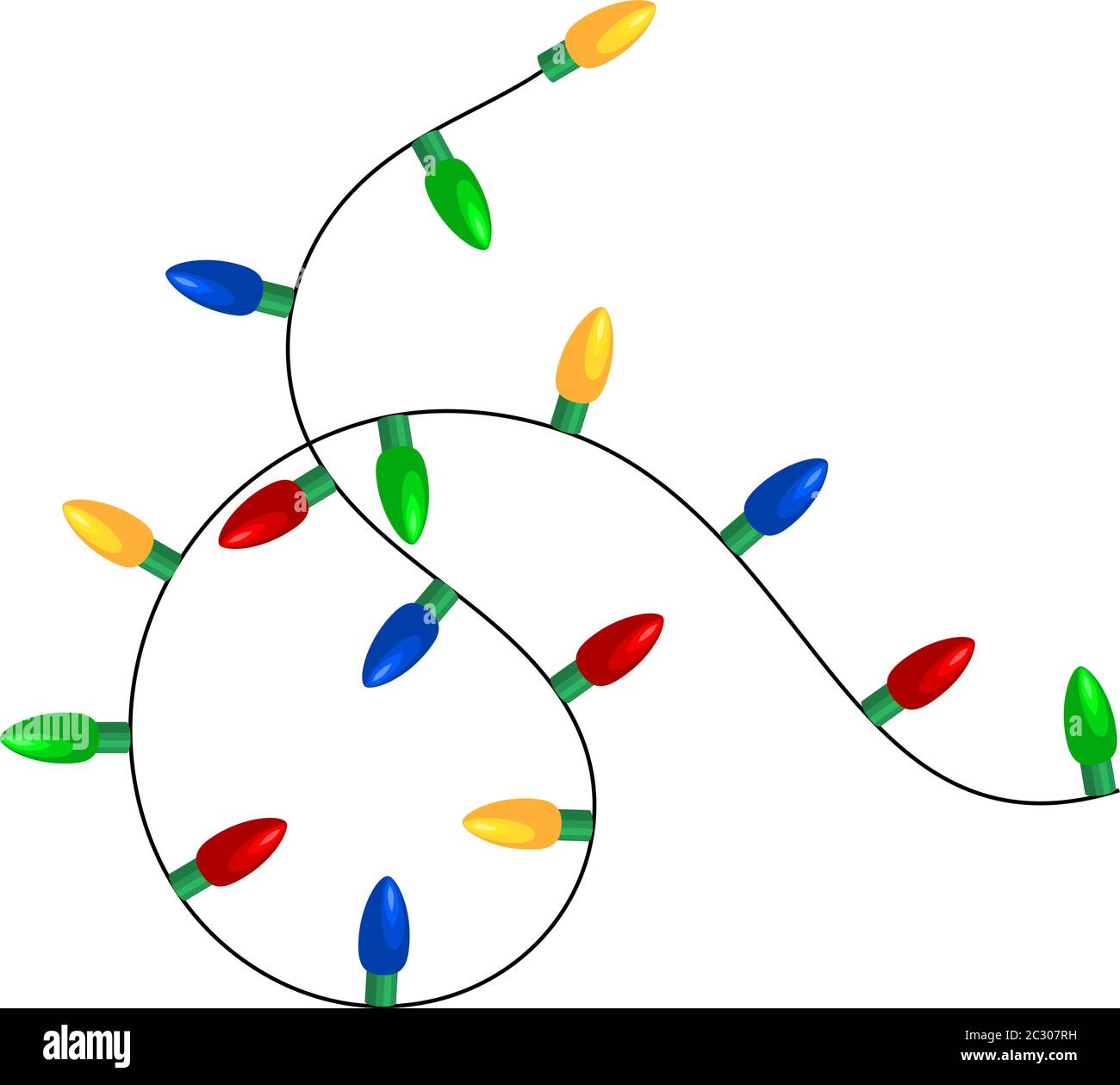 Christmas Lights, Christmas Tree Decoration Vector Art Illustration ...