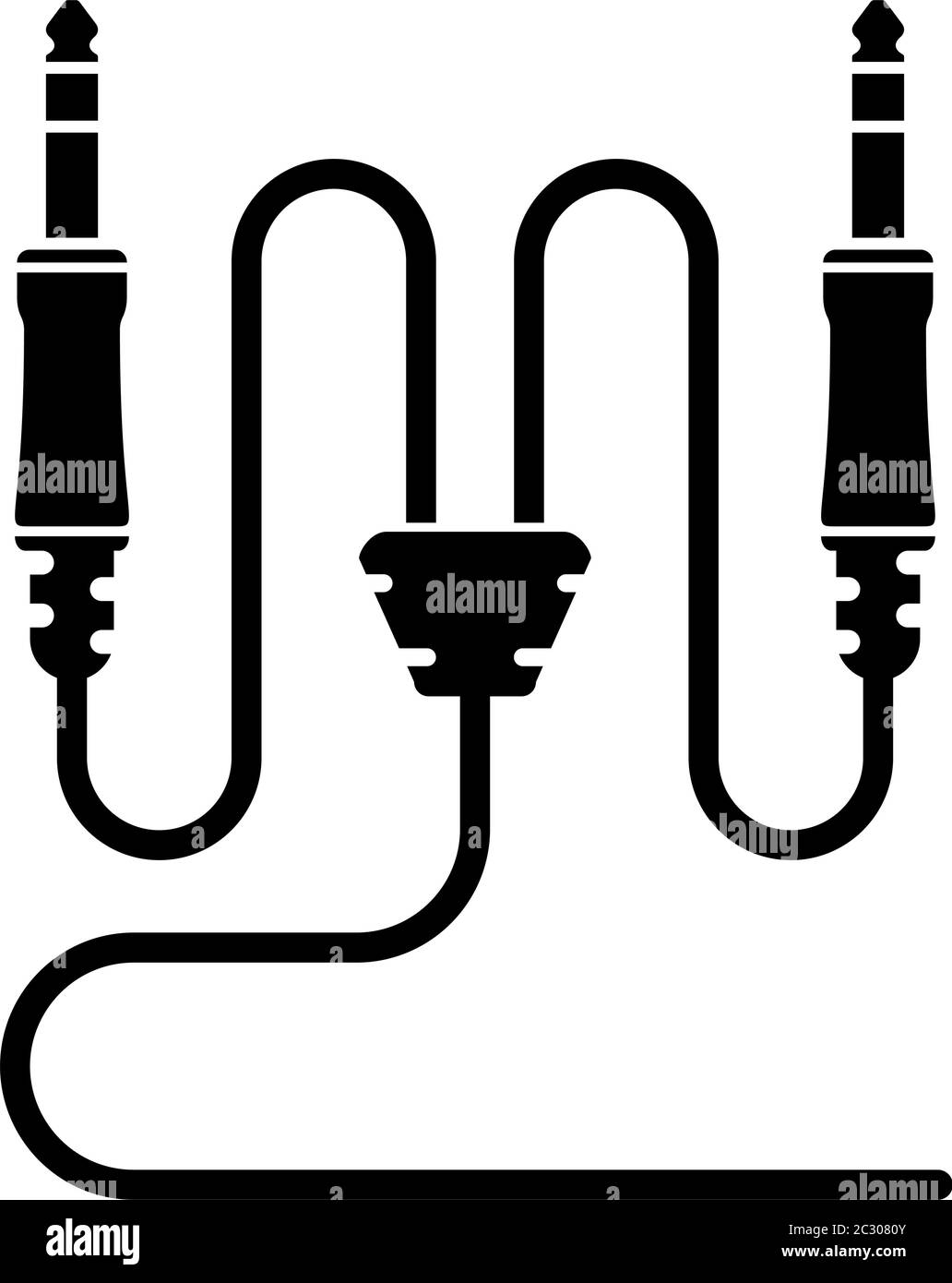 Audio Cable Icon, Plug Wire Vector Art Illustration Stock Vector Image ...